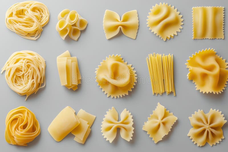 Visually Appealing Display of Various Shapes and Sizes of Italian Pasta ...