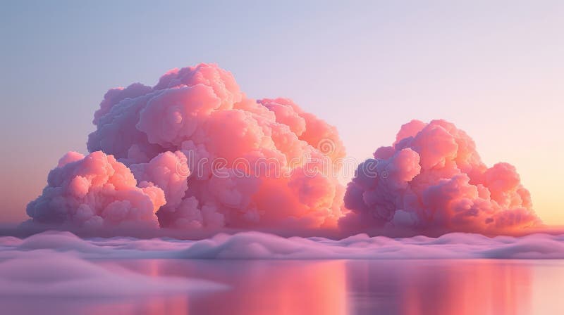 Frame Border Background of Cloud Computing Concept with Soft Pink Clouds and Serene Sky at ...