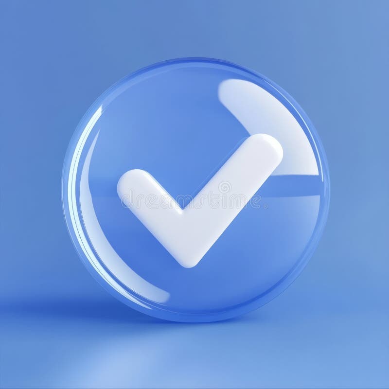 A Visually Appealing and Glossy Blue Checkmark Icon Designed in a 3D ...