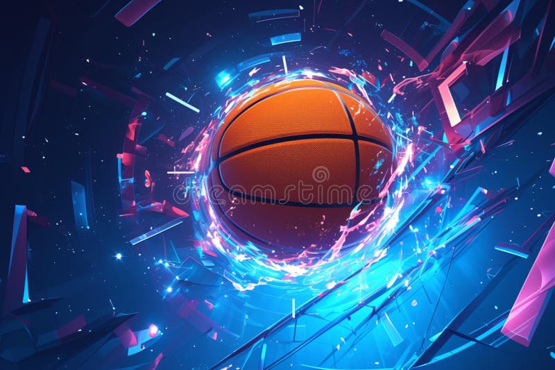 Visually Appealing Glossy Design Showcasing Basketball, AI Generated ...