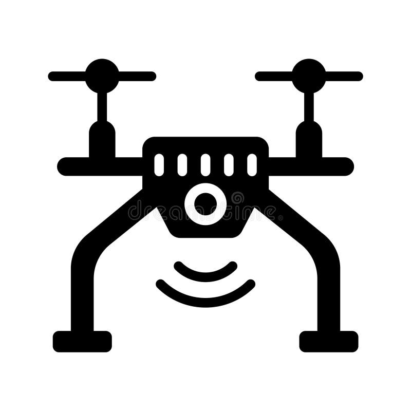 Visually Appealing Glyph Style Icon Depicting Drone Camera Stock ...