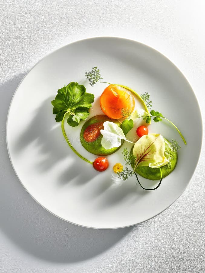 A Visually Appealing Gourmet Dish Featuring Vibrant Vegetables and ...