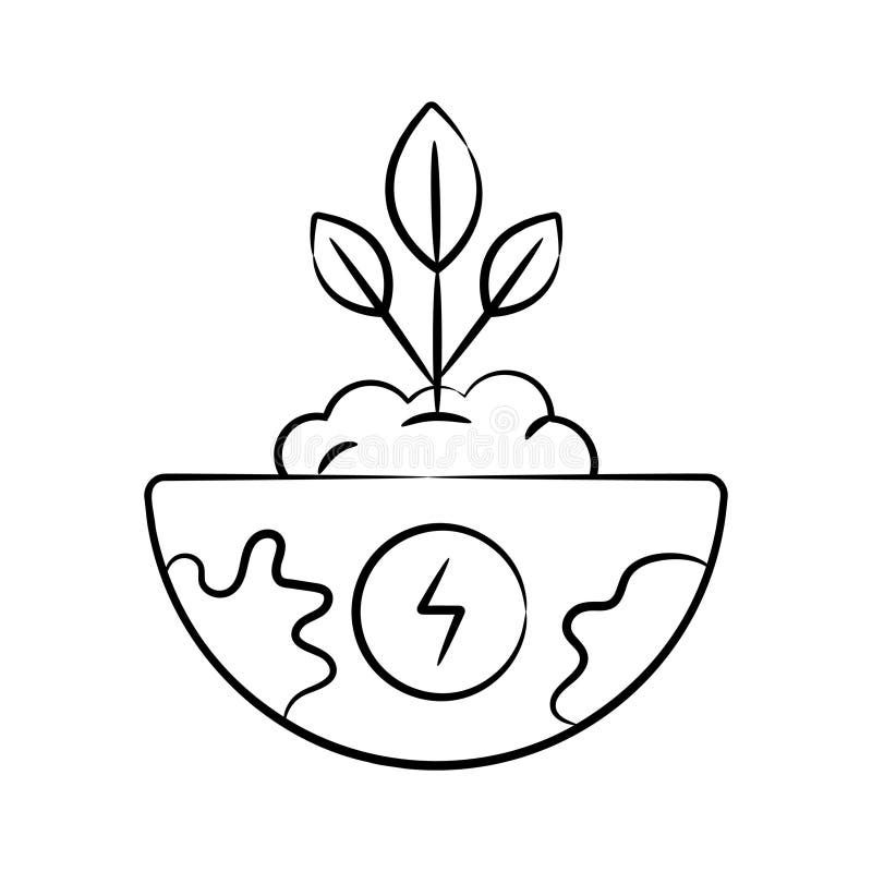 Visually Appealing Hand Drawn Icon of Green Land Stock Illustration ...