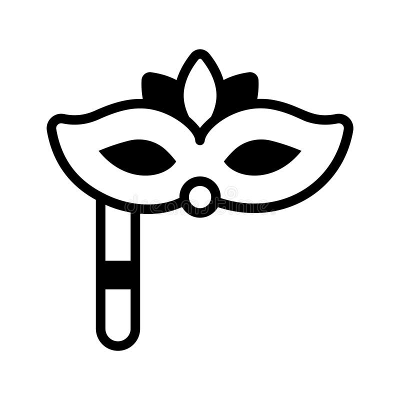 Visually Appealing Icon of Masquerade Designed in Glyph Style Stock ...