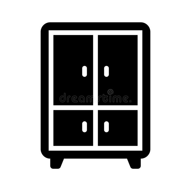 Visually Appealing Icon of Wooden Cupboard Designed in Glyph Style ...