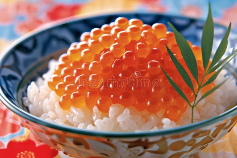 Vibrant Tarako on Rice stock illustration. Illustration of colorful ...