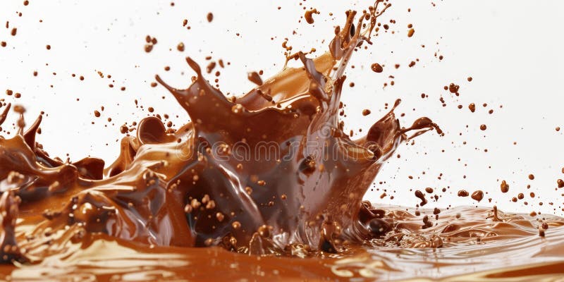 A Visually Appealing Image of a Chocolate Splash on a Clean White ...