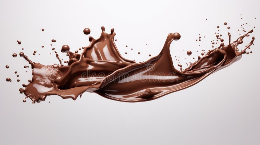 A Visually Appealing Image of a Chocolate Splash on a Clean White ...
