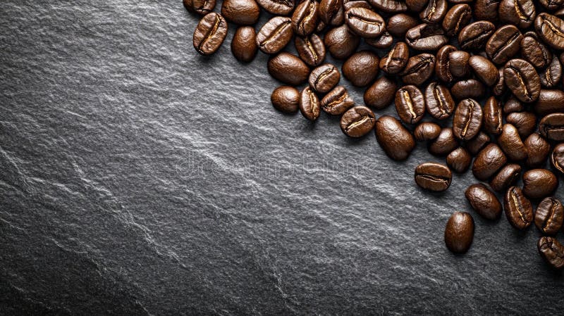 This is a Visually Appealing Image of Coffee Beans Placed on a Grey ...