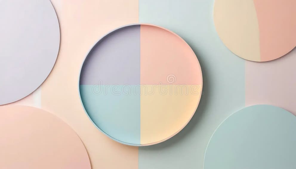 Pastel Colored Circles and Tray Background - Abstract Geometric Design ...