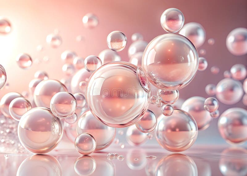 Pink Bubbles Abstract Sphere Texture & Light Stock Illustration ...