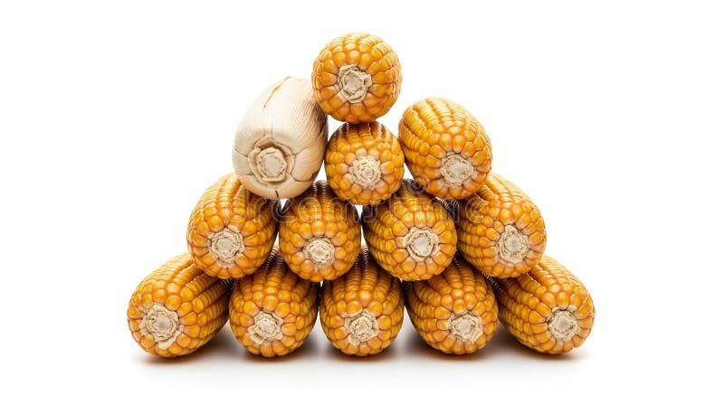 Pyramid of Dried Corn on White Background Stock Illustration ...
