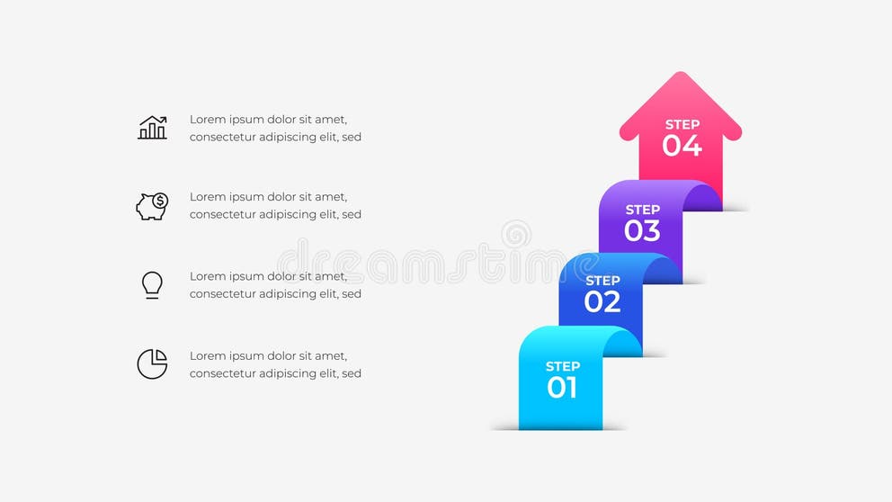 A Visually Appealing Infographic Featuring a Four Step Ascending Path ...