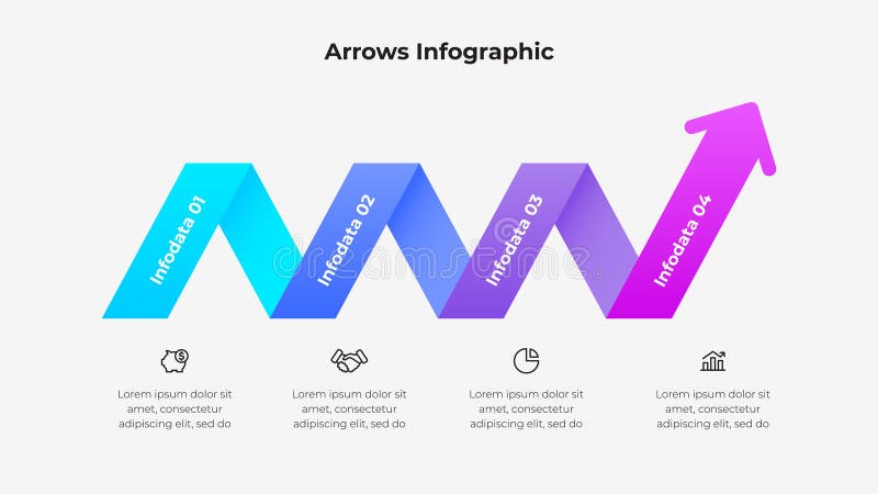 A Visually Appealing Infographic Showcasing Colorful Arrows, Four Data ...