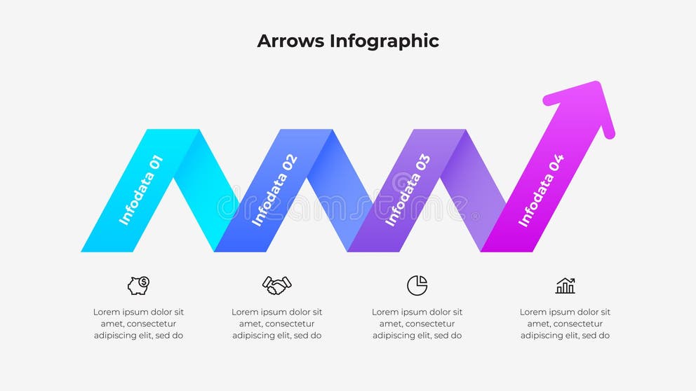 A Visually Appealing Infographic Showcasing Colorful Arrows, Four Data ...