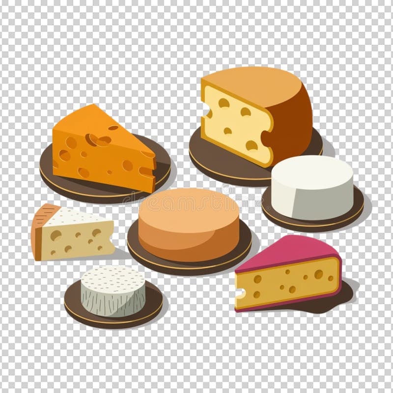 Colorful Isometric Cheese Variety Display Stock Image - Illustration of ...