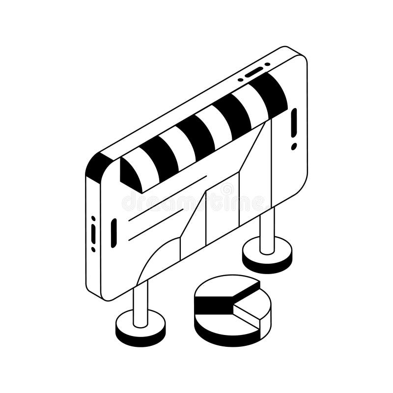 A Visually Appealing Isometric Outline Icon of Retail Analysis Stock ...