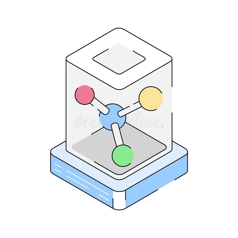 Visually Appealing Isometric Style Icon of Molecules Bonding Stock ...