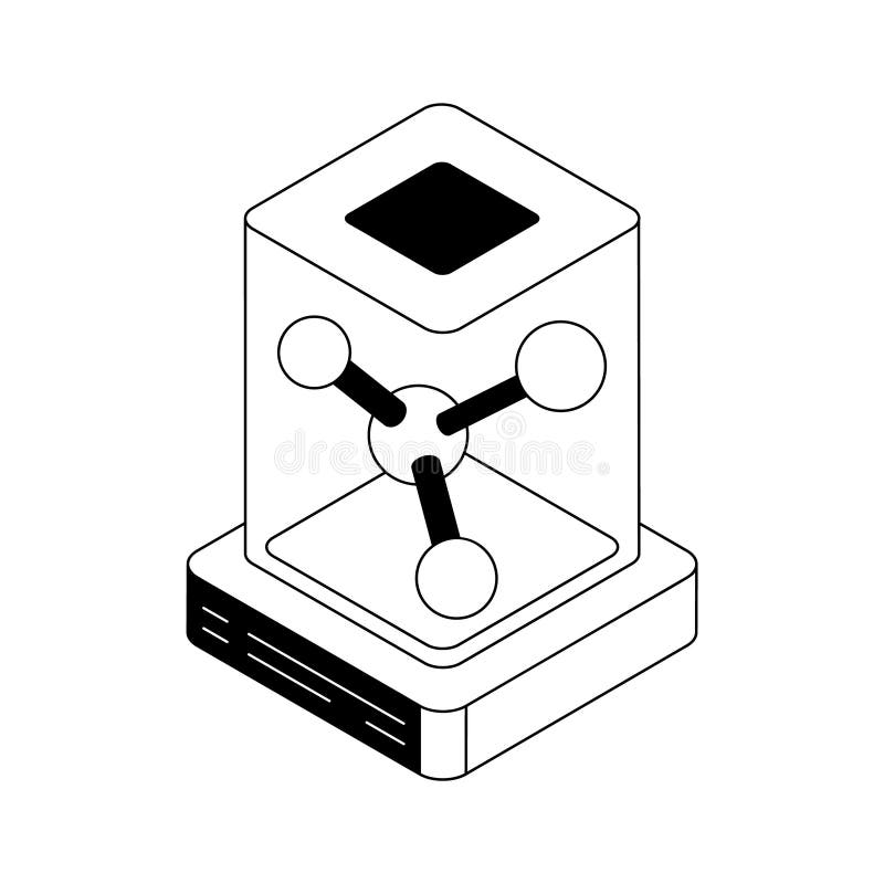 Visually Appealing Isometric Style Icon of Molecules Bonding Stock ...