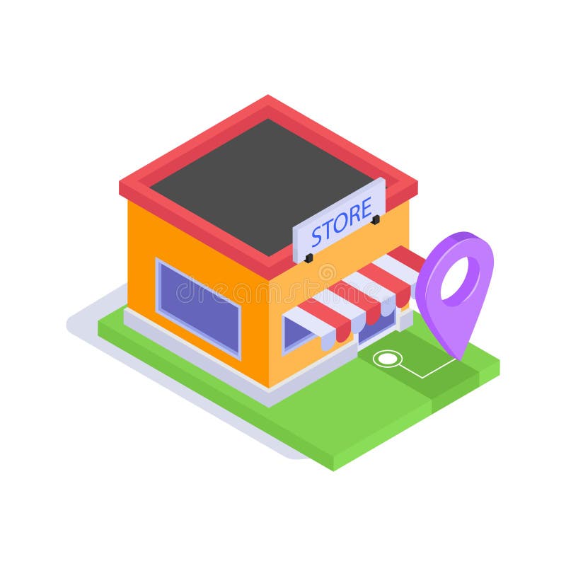 Store Location Black Glyph Icon Stock Vector - Illustration of purchase ...