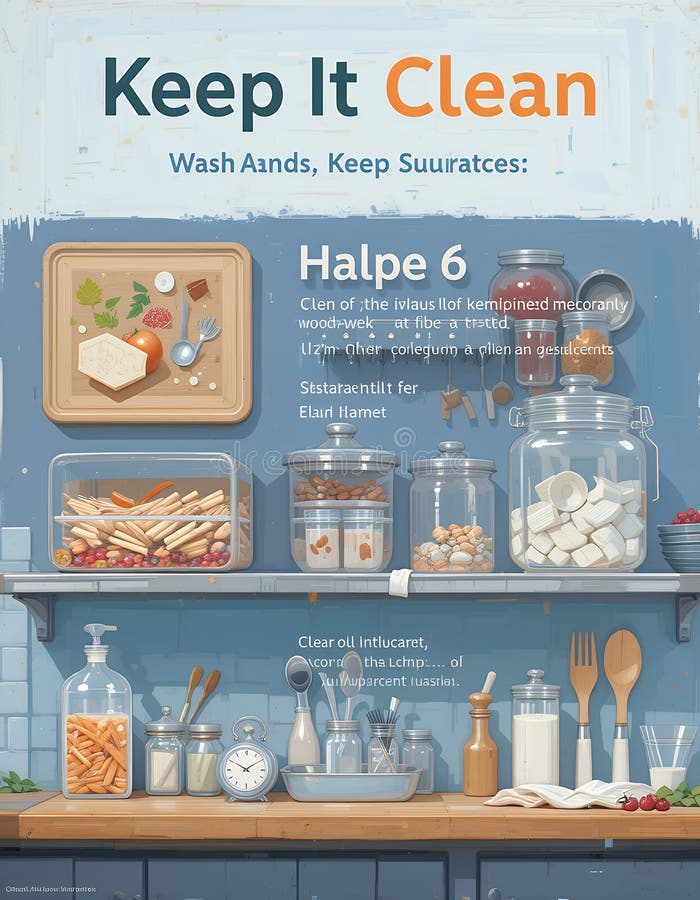 Visually Appealing Kitchen Organization with Keep it Clean Theme Stock ...