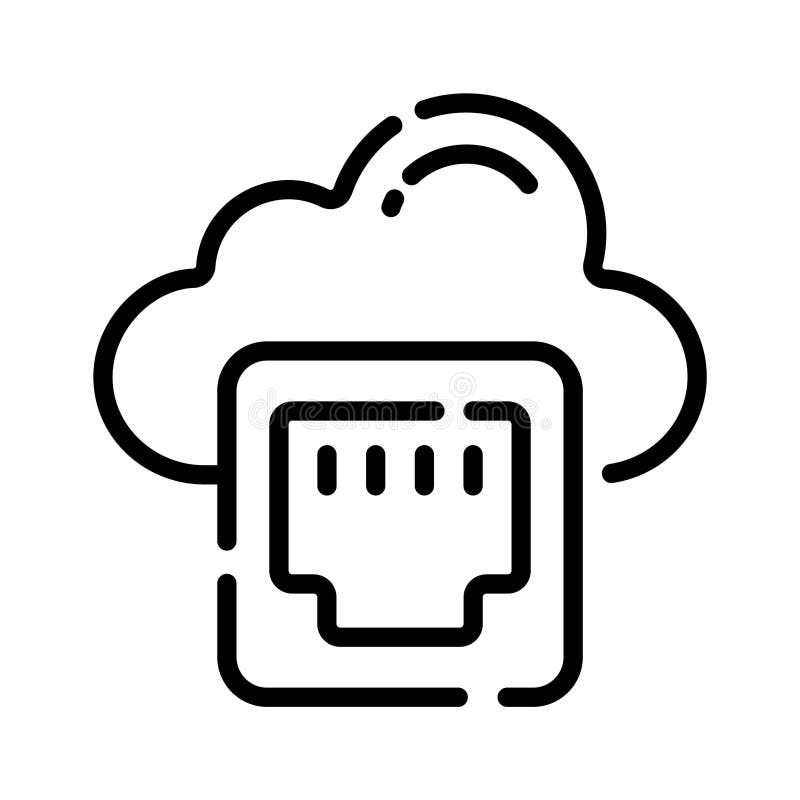 Visually Appealing Line Style Icon of Cloud Port Technology Stock Illustration - Illustration of ...