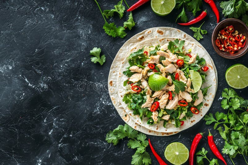 A Visually Appealing Overhead Shot of Mexican Tacos Featuring Fresh ...