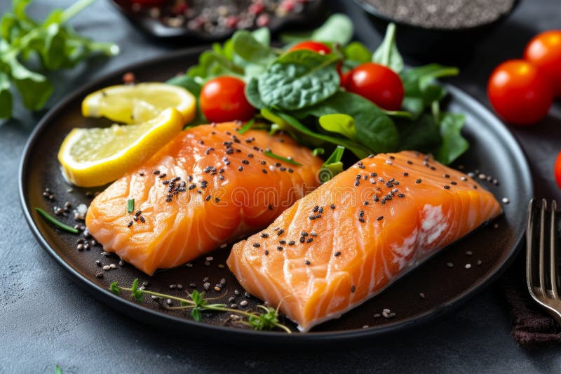 A Visually Appealing Plate Showcasing Foods Rich in Omega-3 Fatty Acids ...