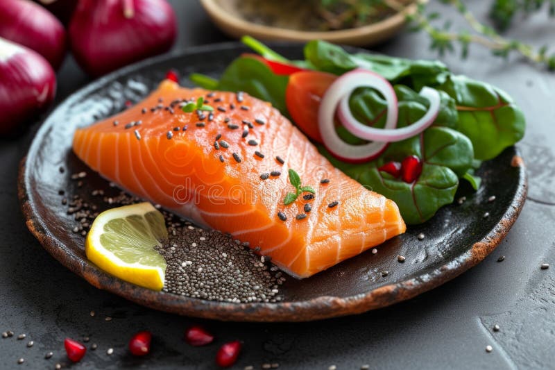 A Visually Appealing Plate Showcasing Foods Rich in Omega-3 Fatty Acids ...