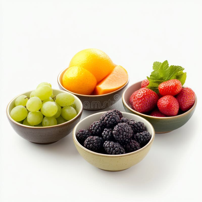 A Visually Appealing Presentation of Assorted Fresh Fruits in Bowls ...