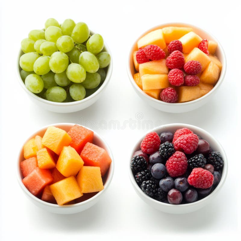 A Visually Appealing Presentation of Assorted Fresh Fruits in Bowls ...