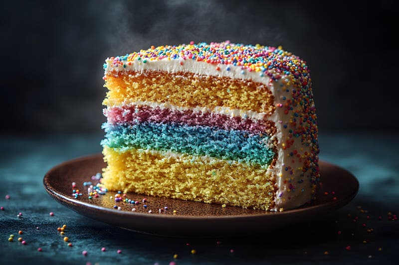 Vibrant Layered Celebration Cake with Colorful Sprinkles for Party ...