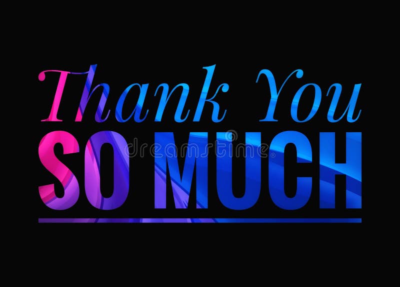 Colorful Thank You Text Design with Gradient Effect on Black Background ...