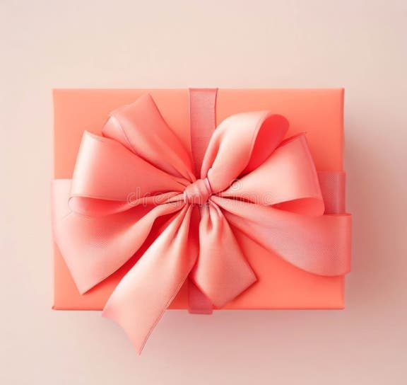 Elegant Peach Gift Box stock illustration. Illustration of special - 396394688