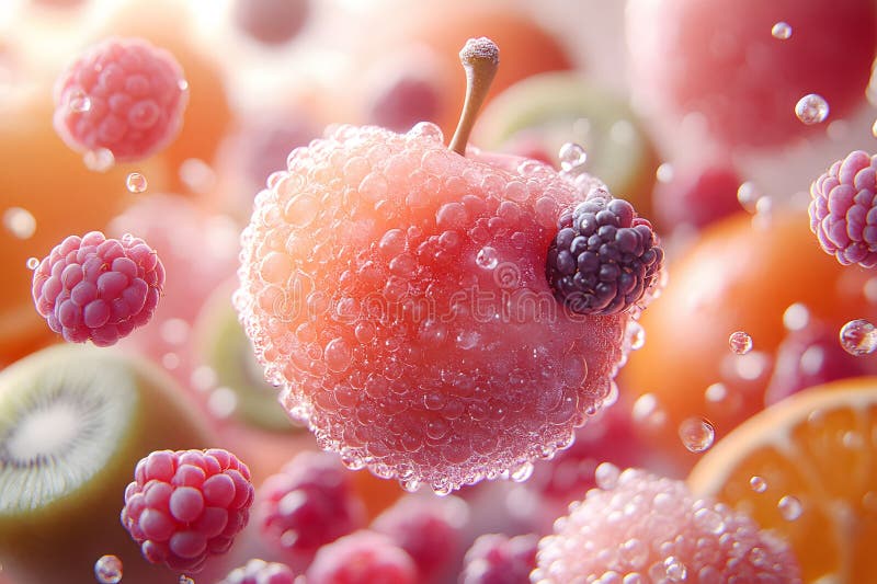 Artistic Representation of Bubbly Summer Fruits for Fresh and Vibrant ...