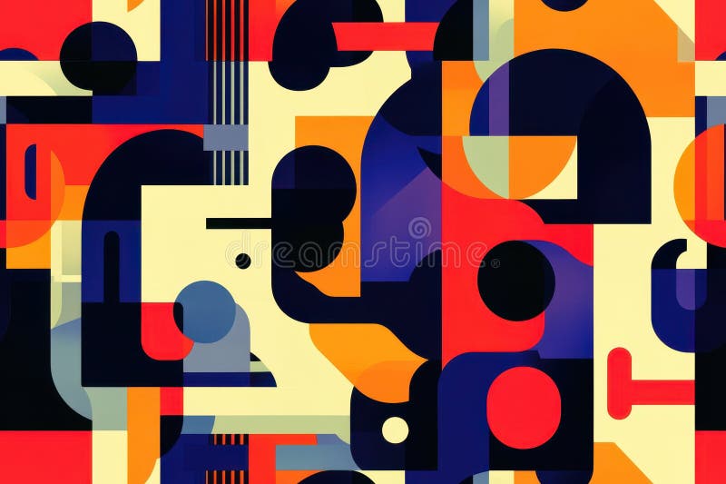 Abstract Geometric Pattern with Vibrant Colors and Overlapping Shapes ...