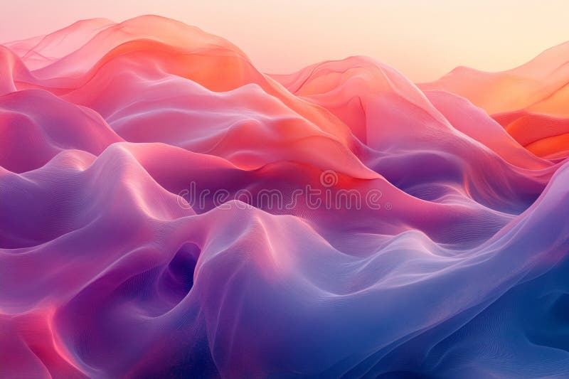 Visually Captivating, Abstract Landscape with Dynamic, Fluid Shapes ...