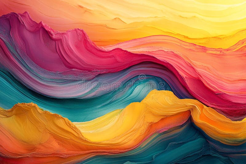 Visually Captivating, Abstract Landscape with Dynamic, Fluid Shapes ...