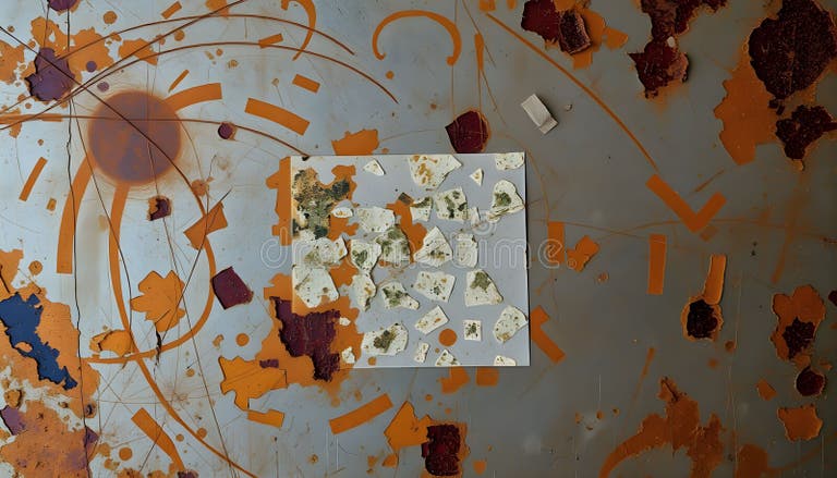 Abstract Composition of Rust and Fragments on a Metal Surface Stock ...