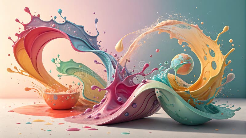 Dynamic 3D Fluid Shapes with a Vibrant Color Palette and Soft Shadows ...