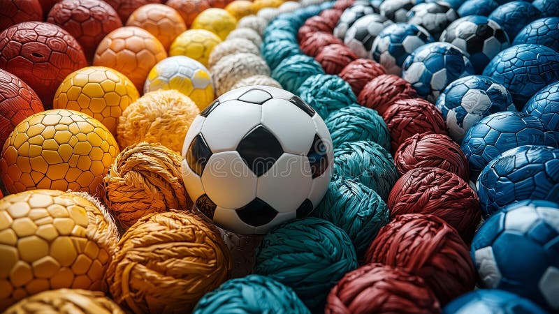 Artistic Evolution of Football Designs Stock Illustration ...