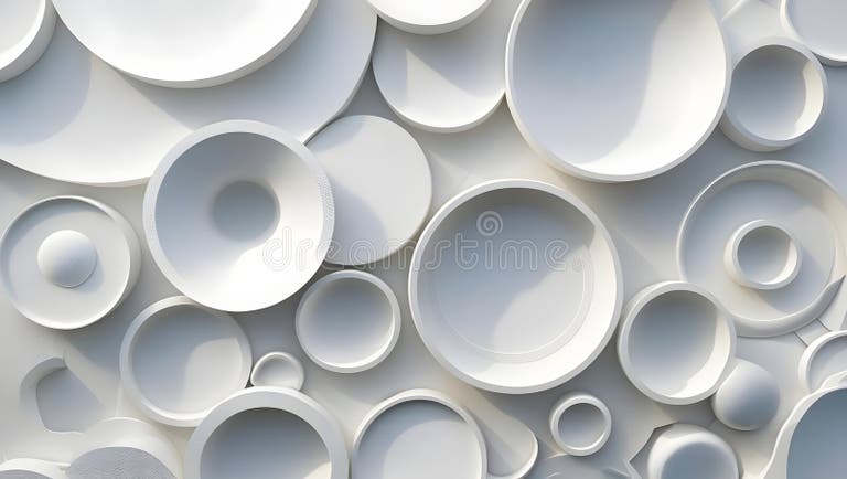 Abstract White Circular Patterns Creating a Modern Minimalist 3D ...