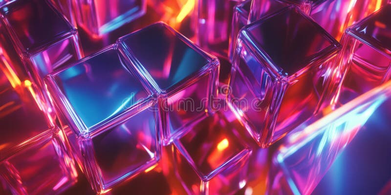 A Visually Captivating 3D Abstract Background Featuring Rotating Glass ...