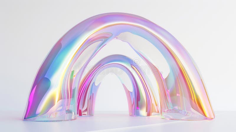 Stunning Iridescent Arch Sculptures - Generative AI Stock Illustration ...