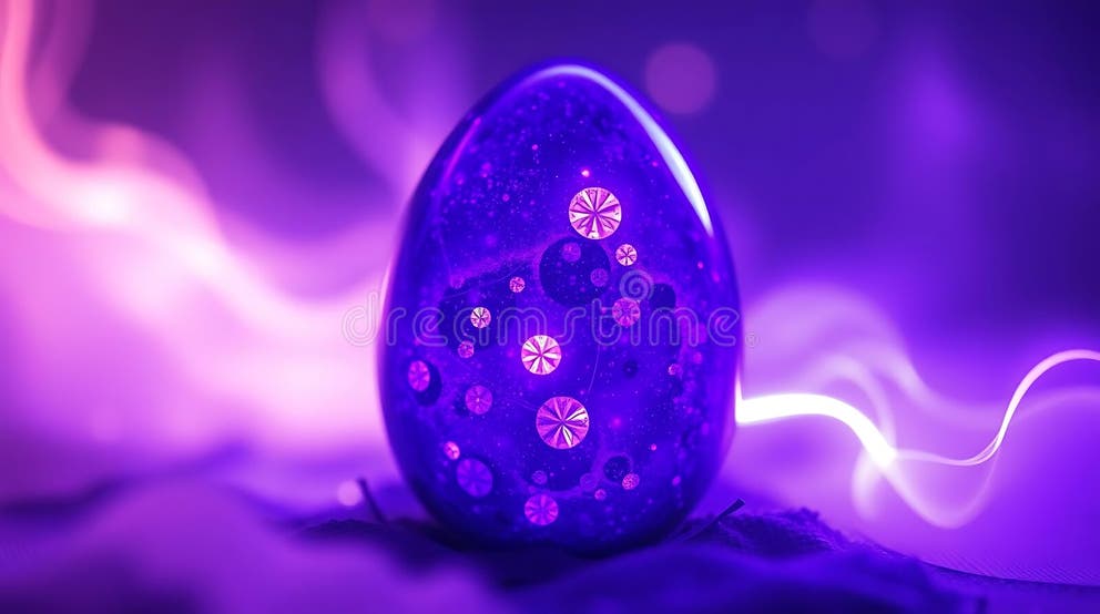 A Visually Captivating Image of a Glowing, Translucent Egg-shaped ...