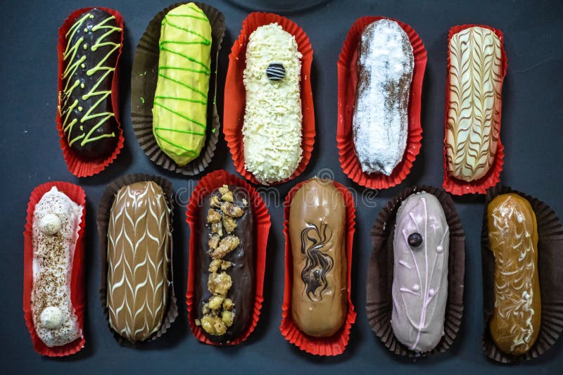 Assorted Types of Chocolates Arranged in a Row Stock Image - Image of ...