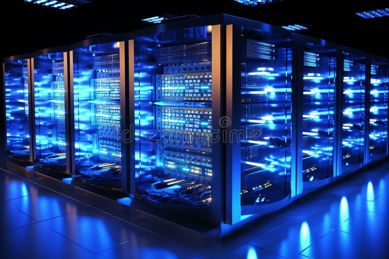 Visually Captivating Modern Data Center with Advanced Server Racks ...