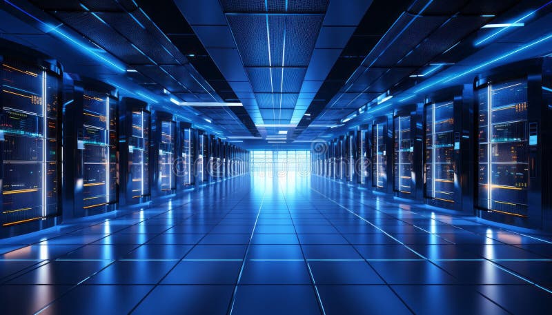 Visually Captivating Modern Data Center with Organized Server Racks ...