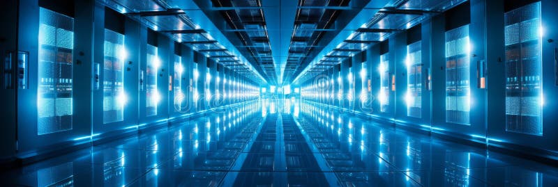 Visually Captivating Modern Data Center with Organized Server Racks ...