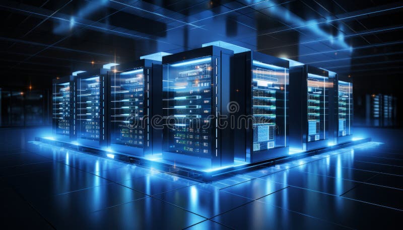 Visually Captivating Modern Data Center with State of the Art Server ...